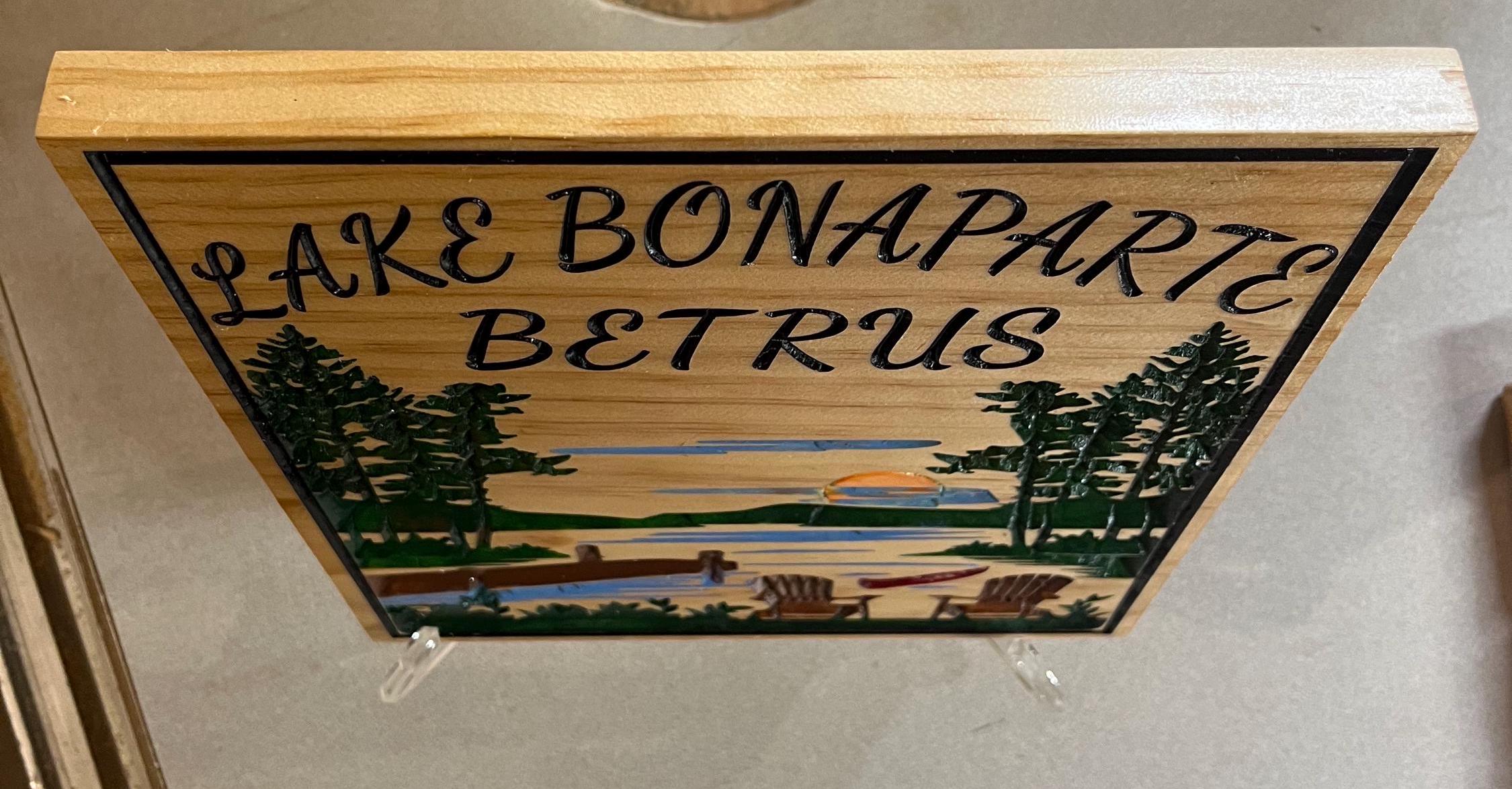 Personalized Rustic Cabin Sign With Handpainted Lake Scene for Lodge or ...