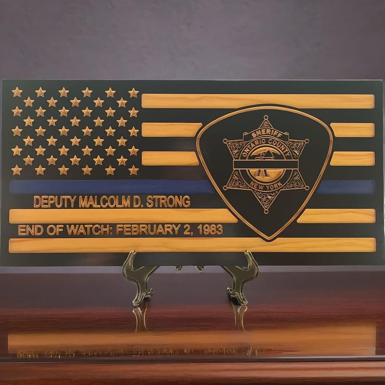 Personalized Thin Blue Line Police Flag: Custom Badge for Law ...