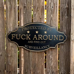 Witty Wooden Warning Sign: Handcrafted Home & Garden Humor - Etsy