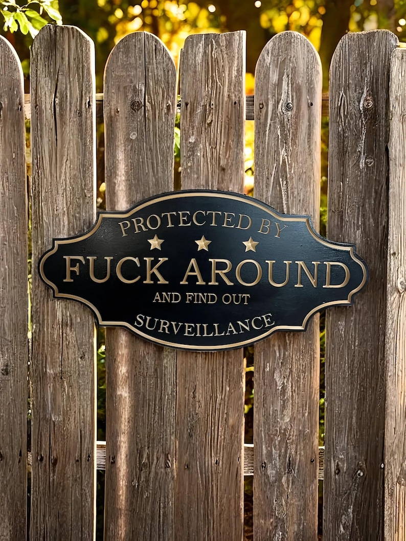 Witty Wooden Warning Sign: Handcrafted Home & Garden Humor - Etsy