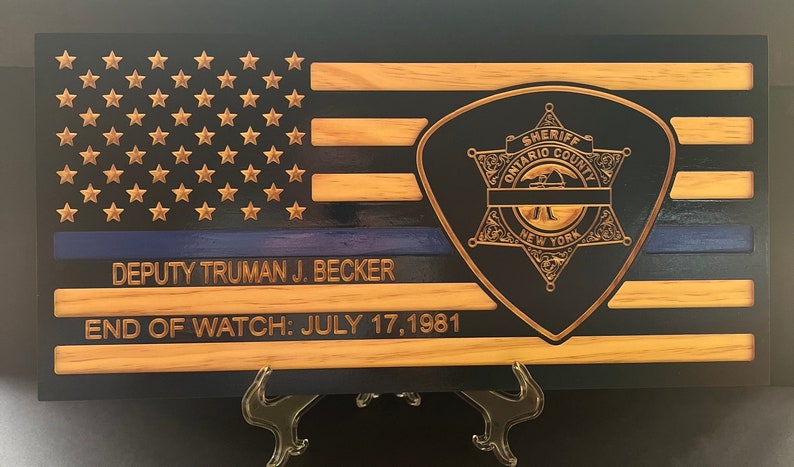 Custom Thin Blue Line Police Flag Personalized Badge Retirement Gift - Etsy