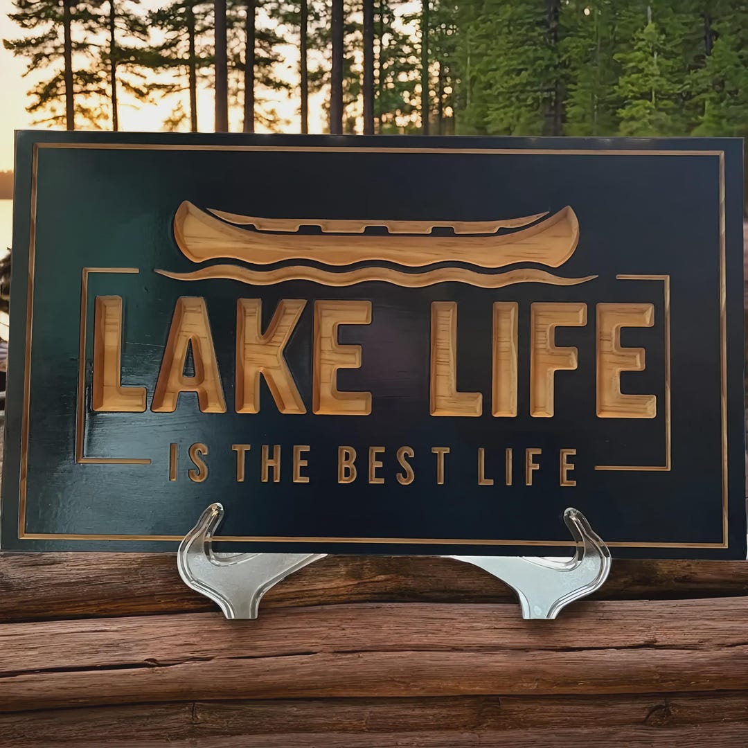Personalized Engraved Wood Lake Sign: Lodge Decor - Etsy