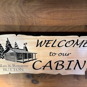 Personalized Rustic Wooden Cabin Sign: Custom Family Name Outdoor Decor ...