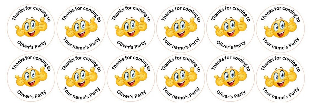 Personalised Thank You Stickers/party Stickers/thank You for Coming to ...