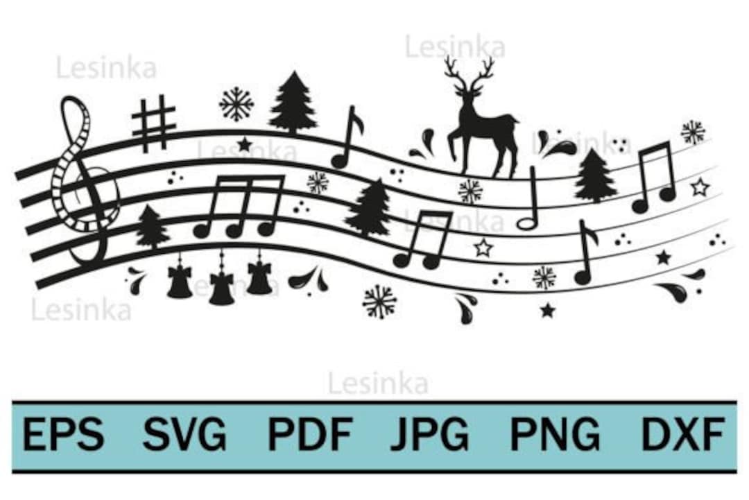 Christmas Musical Notes in Svg Format - Etsy
