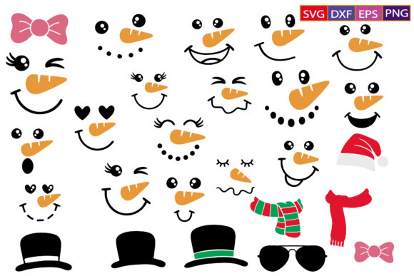 Snowman Face SVG, Cute Snowman Svg - Etsy