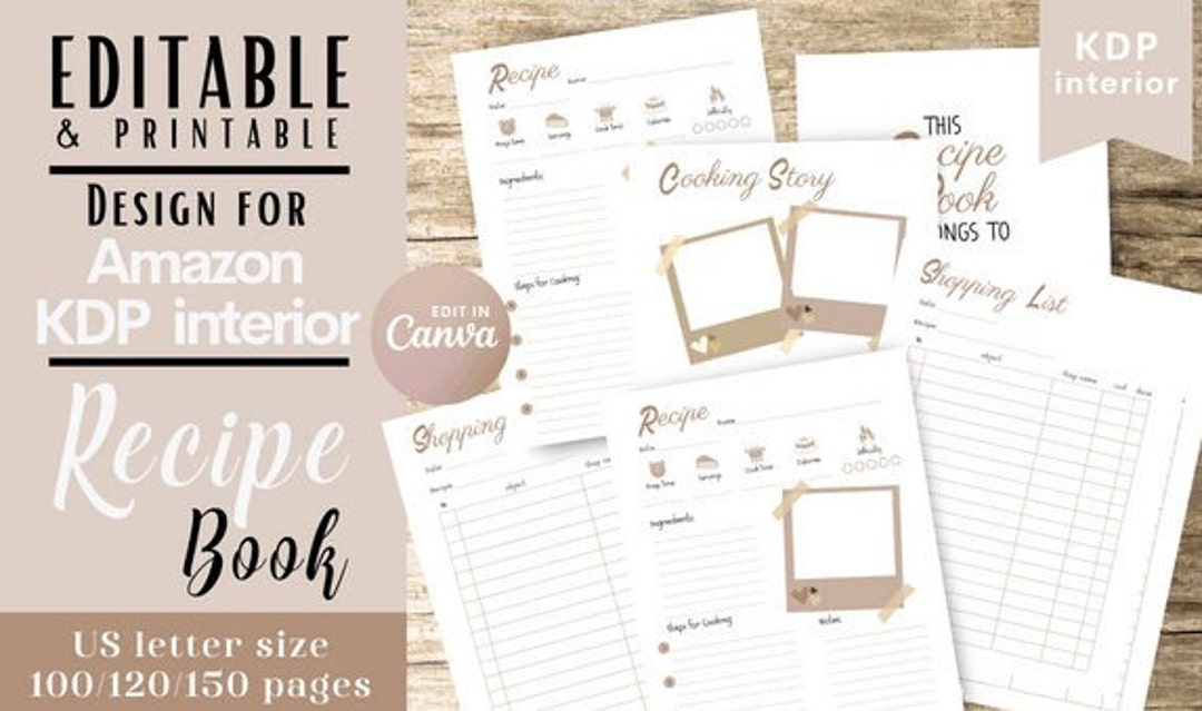 Recipe Book Template KDP Interior - Etsy
