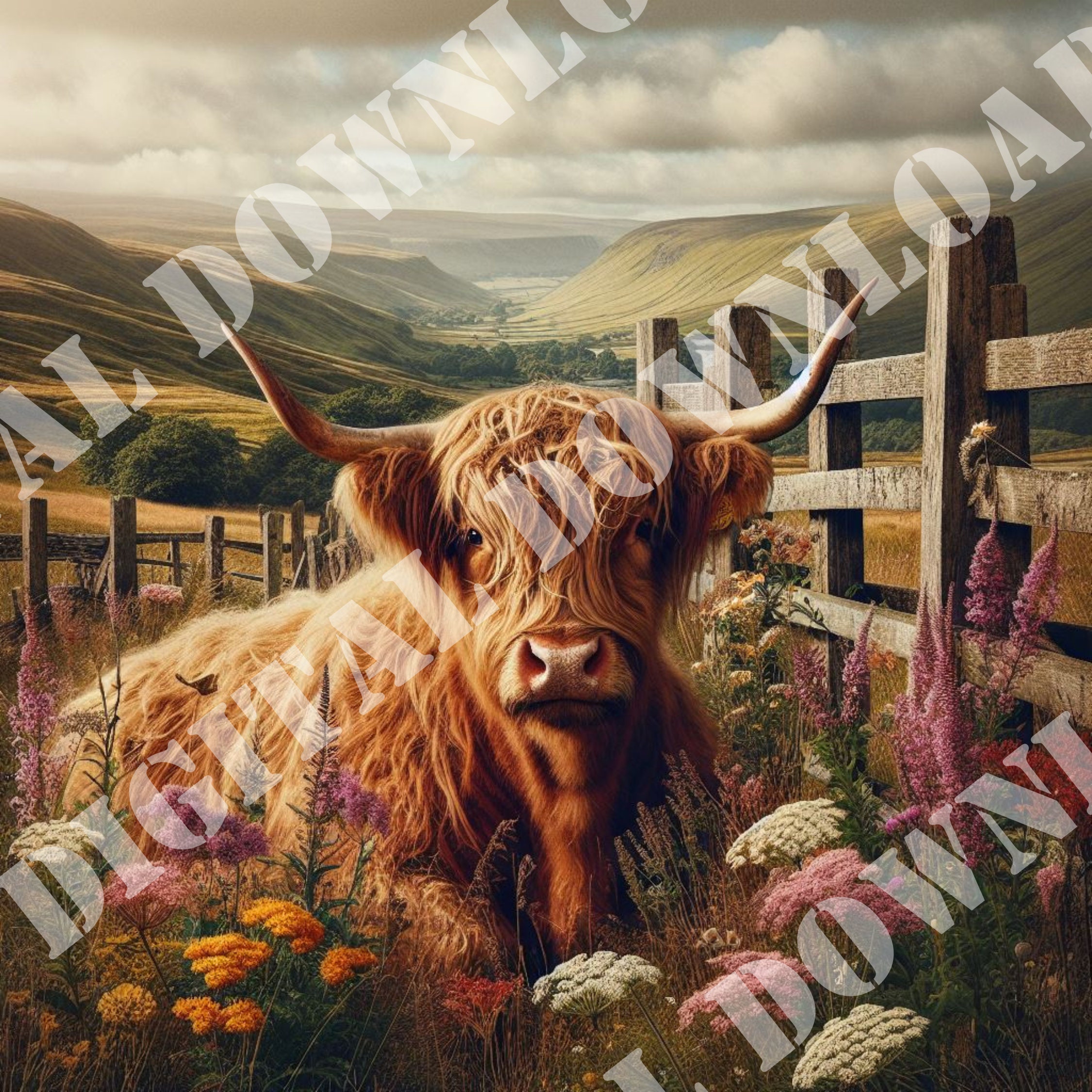Highland Cow Digital Download, Cow Clip Art, Direct Files, Computer ...
