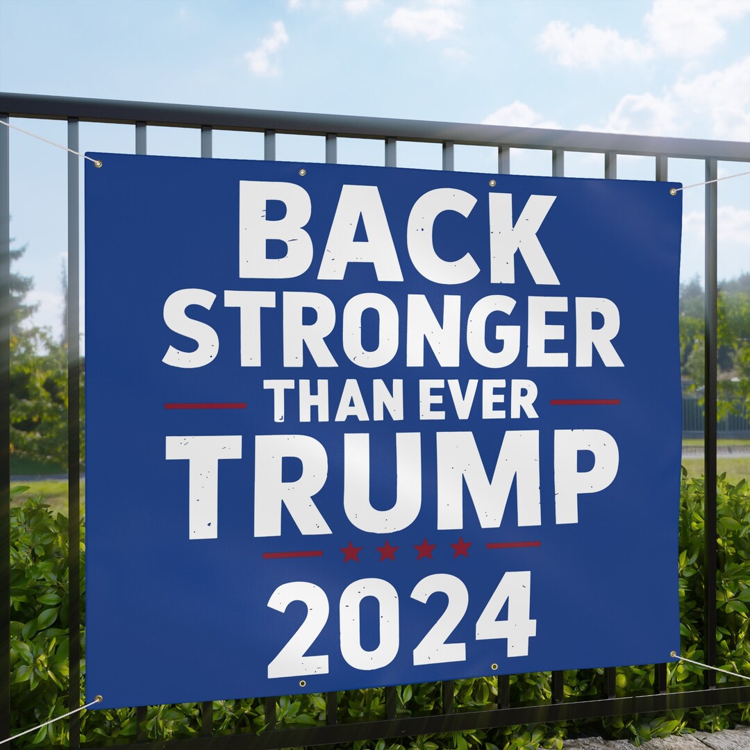 Patriotic Banner, Matte Blue 2024 Trump Banner Sign, MAGA Yard Banner ...