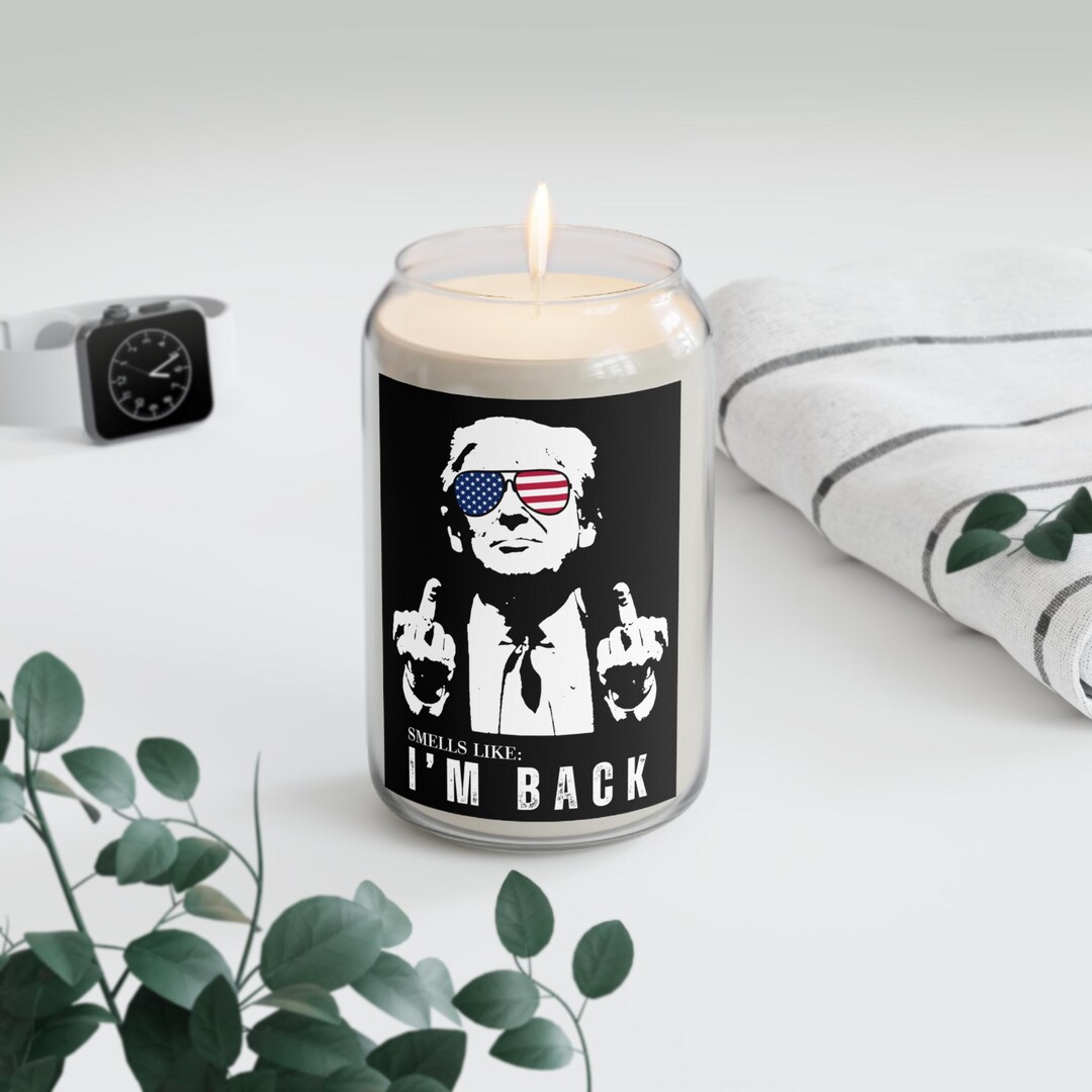 Trump is Back Middle Finger Funny Political Scented Candle, Unique Gag ...