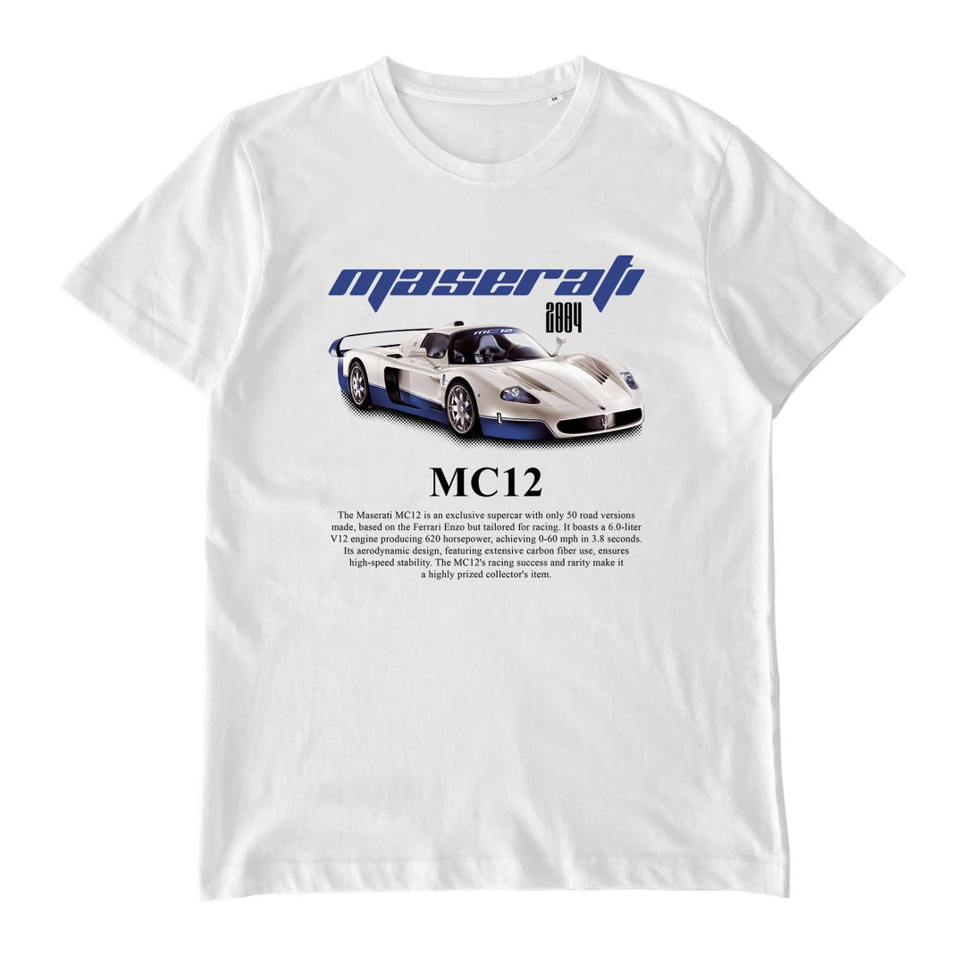 Maserati MC12 T-shirt, Sports Car T-shirt, Maserati, Cars, Racing ...