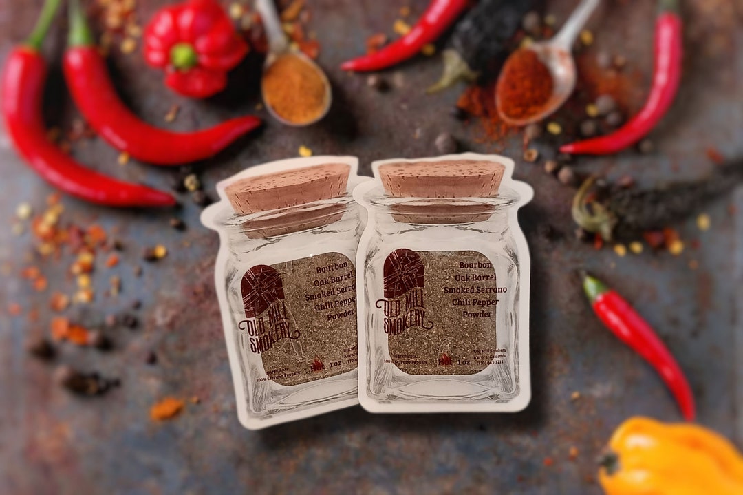 Smoked HOT Serrano Pepper Chili Powder Bourbon Oak Barrel Wood , Smoky ...