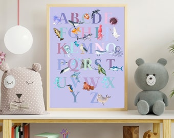 Cursive Alphabet Poster Digital Download - Etsy
