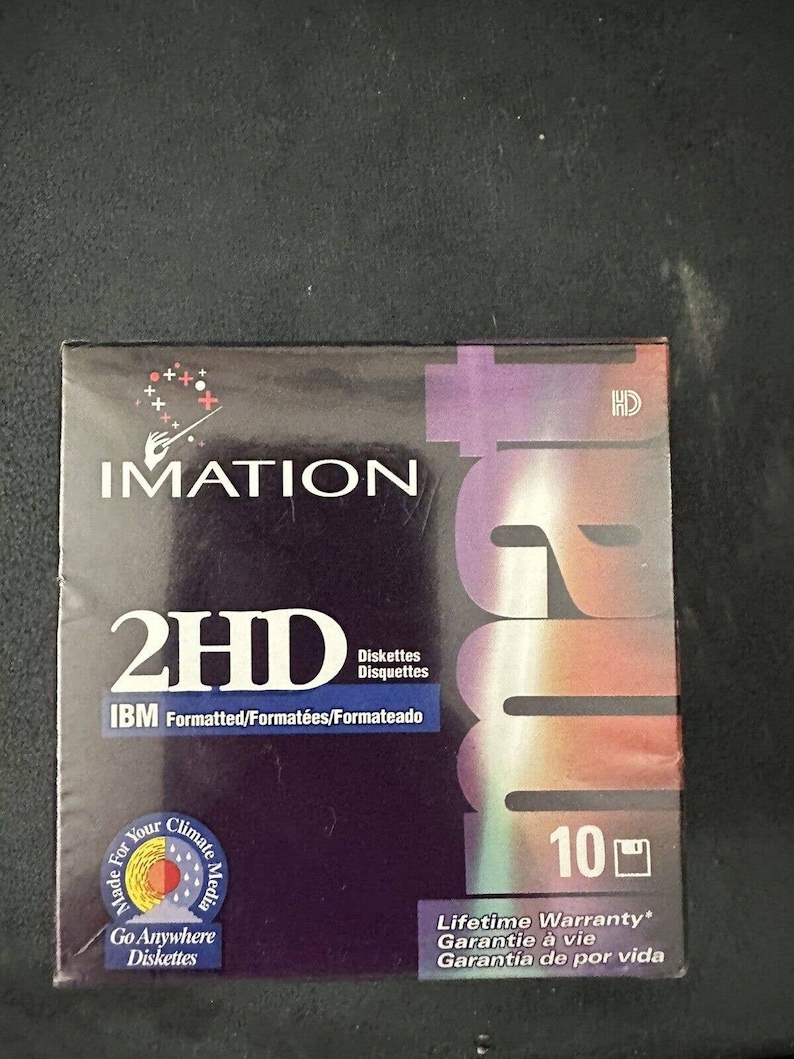 Imation 3.5 Floppy Disks Diskettes 10 Pack IBM Formatted 1.44MB 2HD New ...