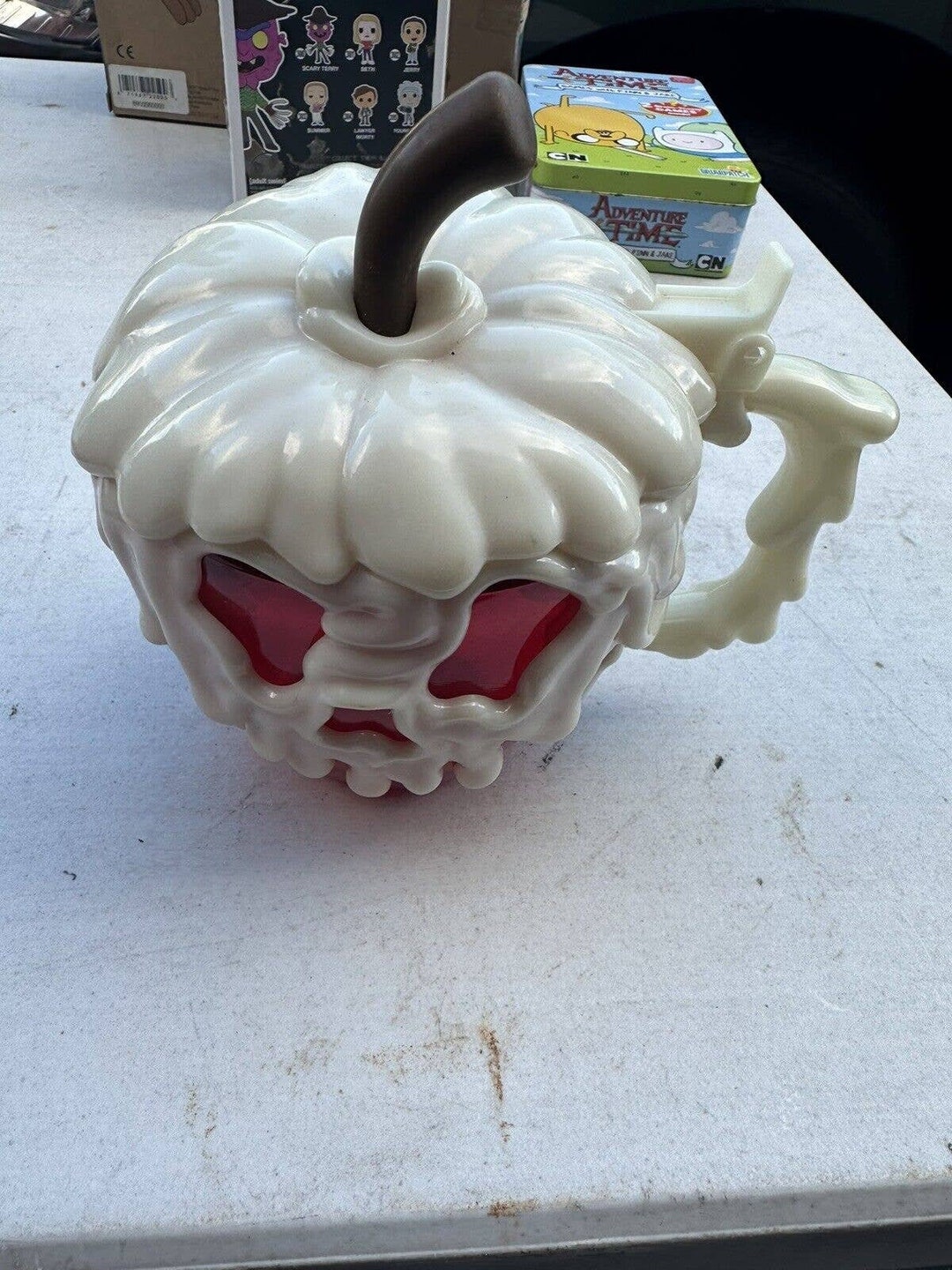 DISNEY PARKS Red Metallic Poison Apple W/drippy White Overlay Stein/mug ...