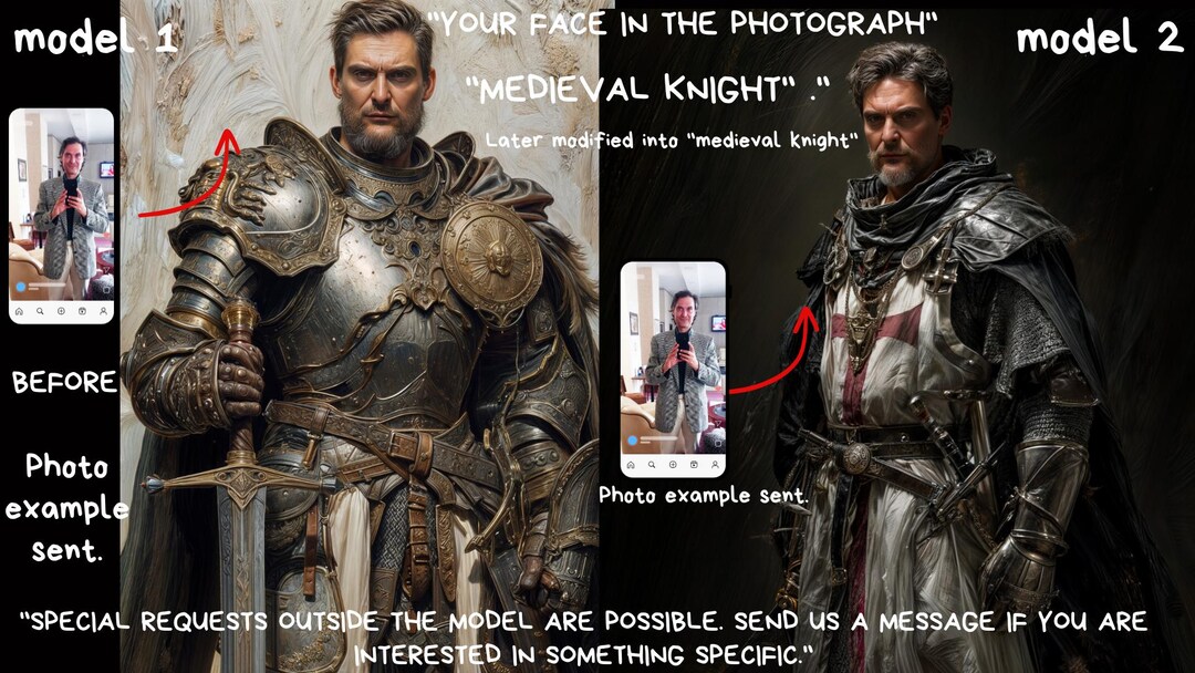 Personalized Knight Portrait Man ,medieval Knight Man ,knights Man ...