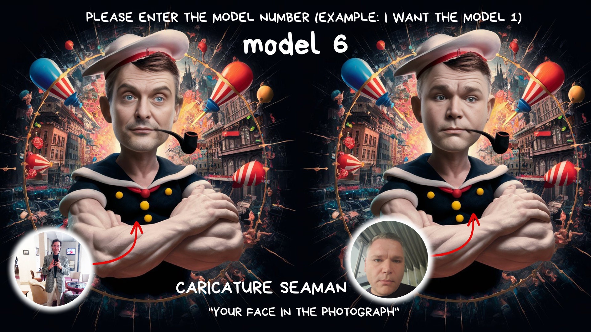 Custom Seaman Caricature Portrait: Personalized Wall Art (digital ...