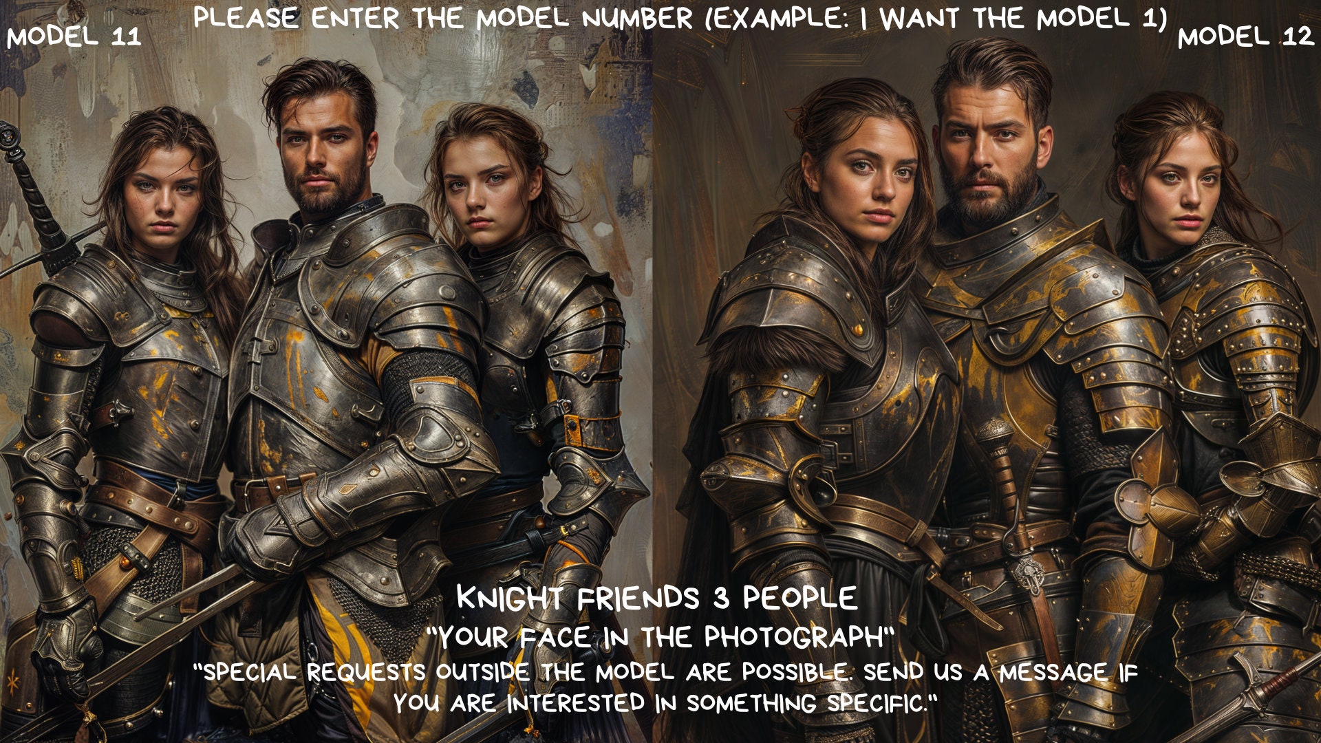 Personalized Knight Portrait ,knights Friends Style From Picture ...