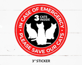 Pet Emergency Sticker, in Case of Emergency Decal, Pet Window Sticker ...