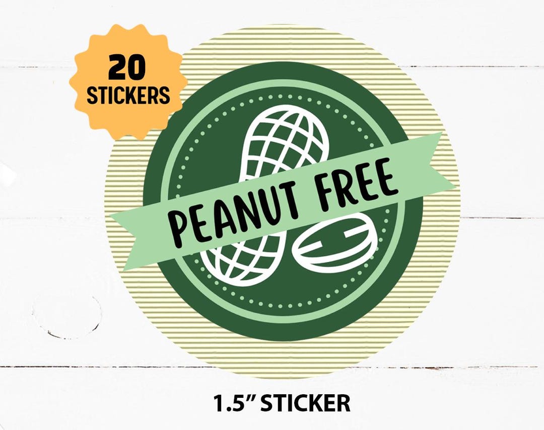 Peanut Free STICKER, Food Allergy Stickers, Essential Food Packaging ...
