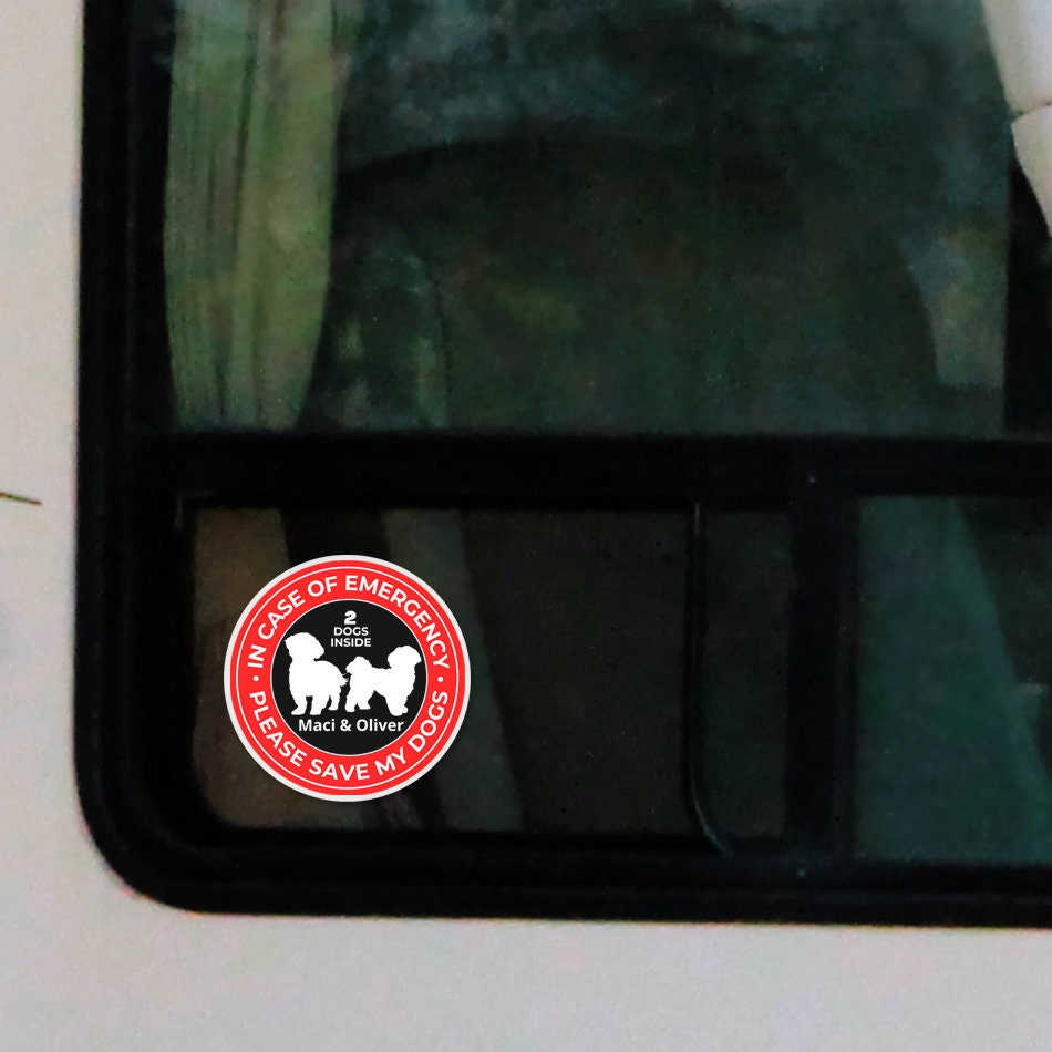 CUSTOMIZED Pet Emergency STICKER, Personalized Save Dog Decal, Your ...