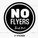 No Flyers STICKER, No Flyers Thank You, Mail Box Sticker, Mail Box ...