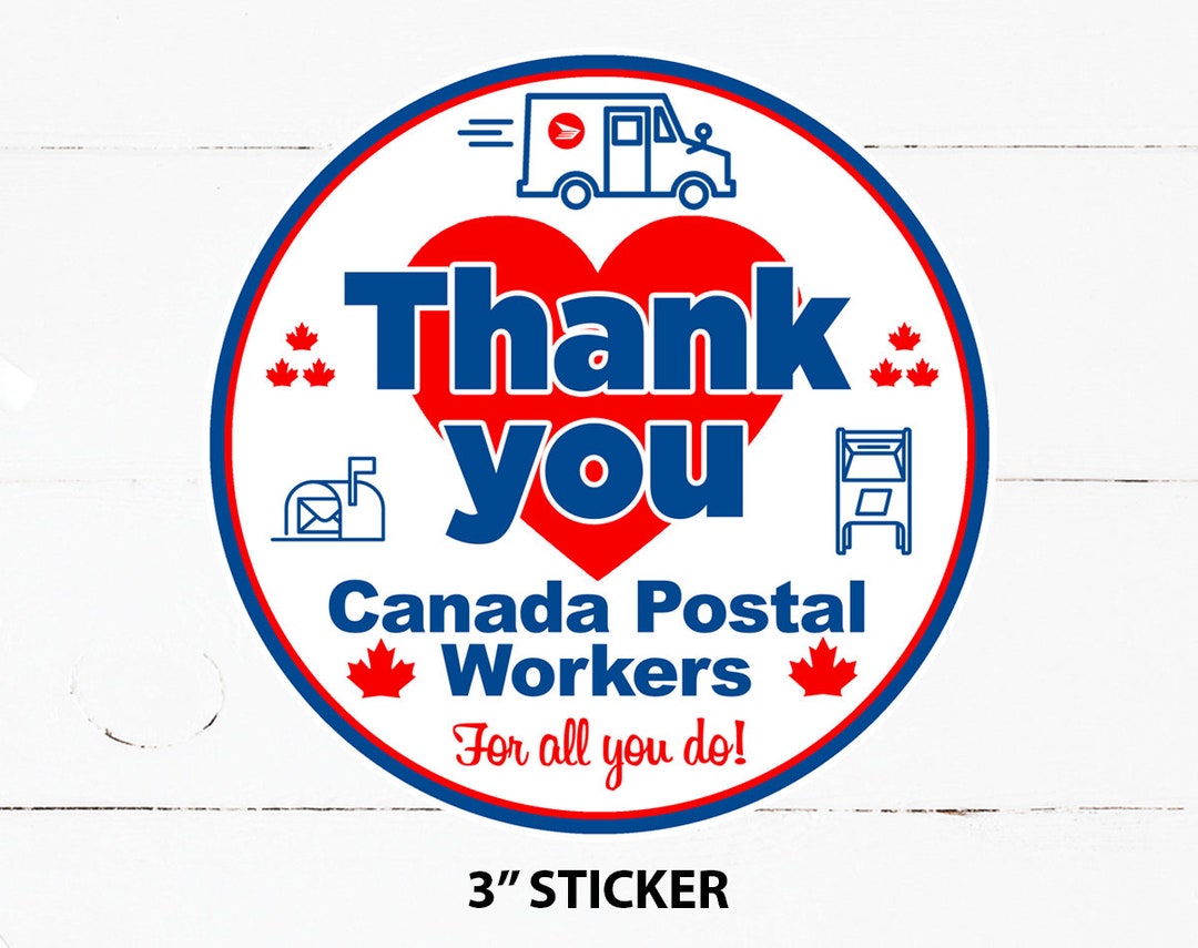 Thank You Postal Workers STICKER, Thank You Canada Post, Mail Delivery ...
