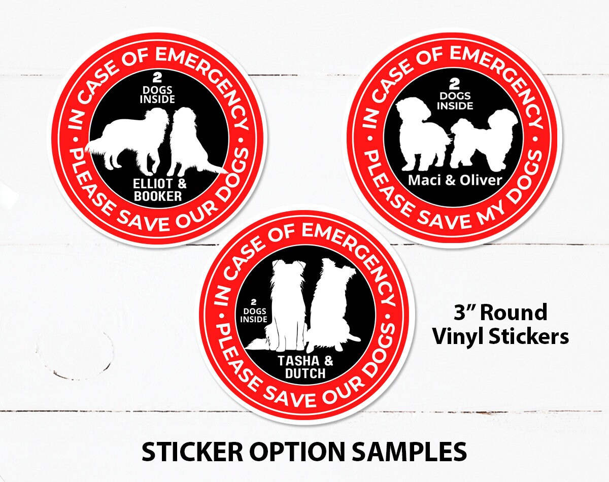 CUSTOMIZED Pet Emergency STICKER, Personalized Save Dog Decal, Your ...