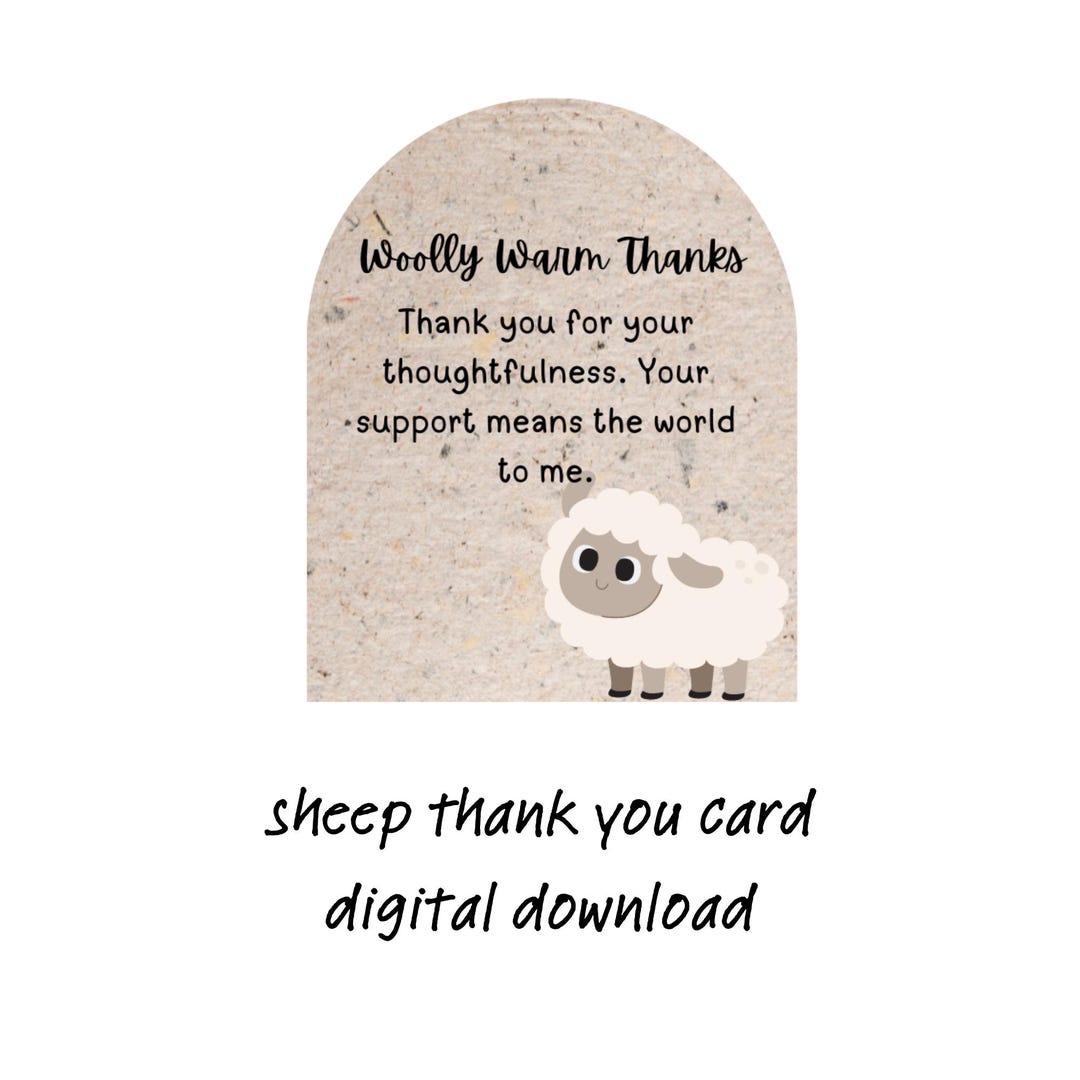 Sheep Thank You Card, Sheep Thank You Baby Shower Card, Baby Shower ...