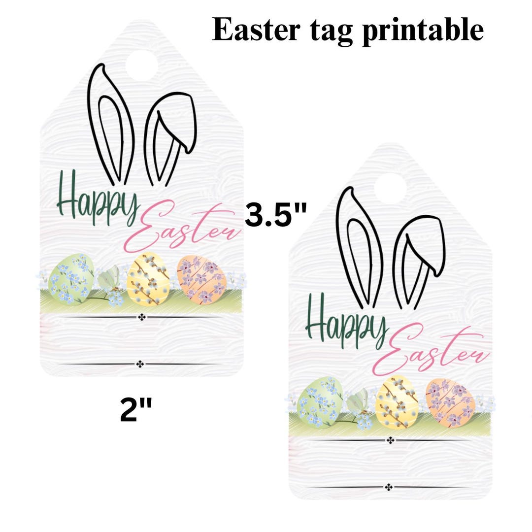 Happy Easter Gift Tags, Printable Easter Gift Tag, Egg-cellent Easter ...