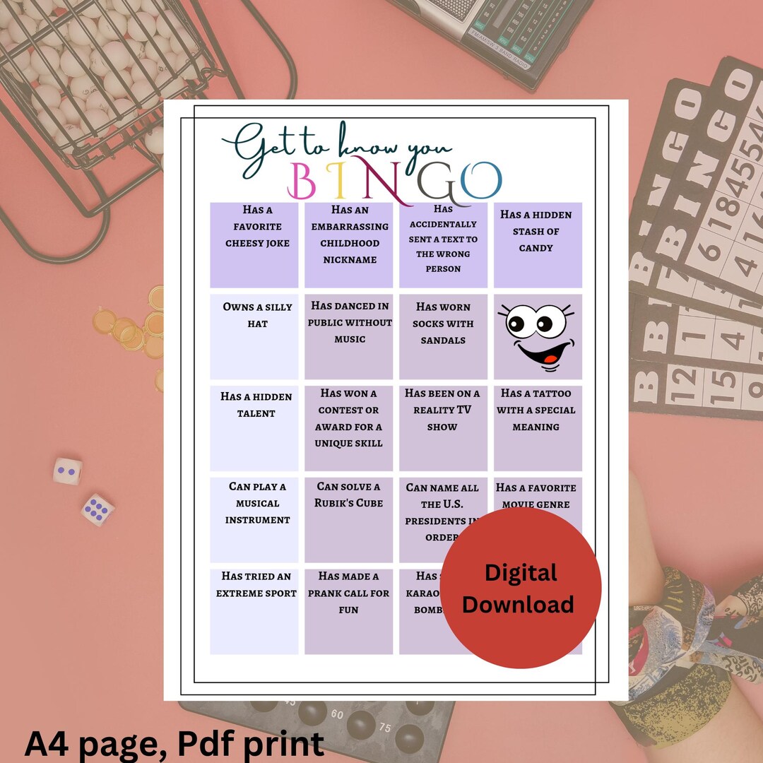 Get to Know You Bingo, Ice Breaker Printable, Printable Bingo Game, Get ...