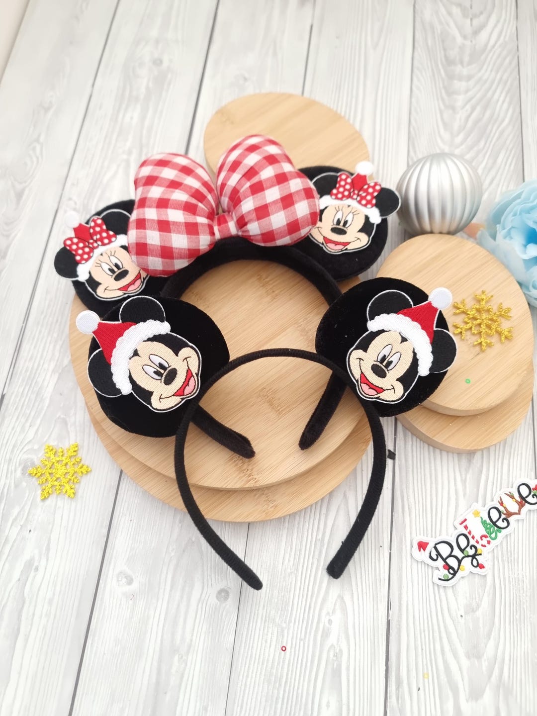 Mickey & Minnie Matching Ears Disney Character Boys Christmas Mickey ...