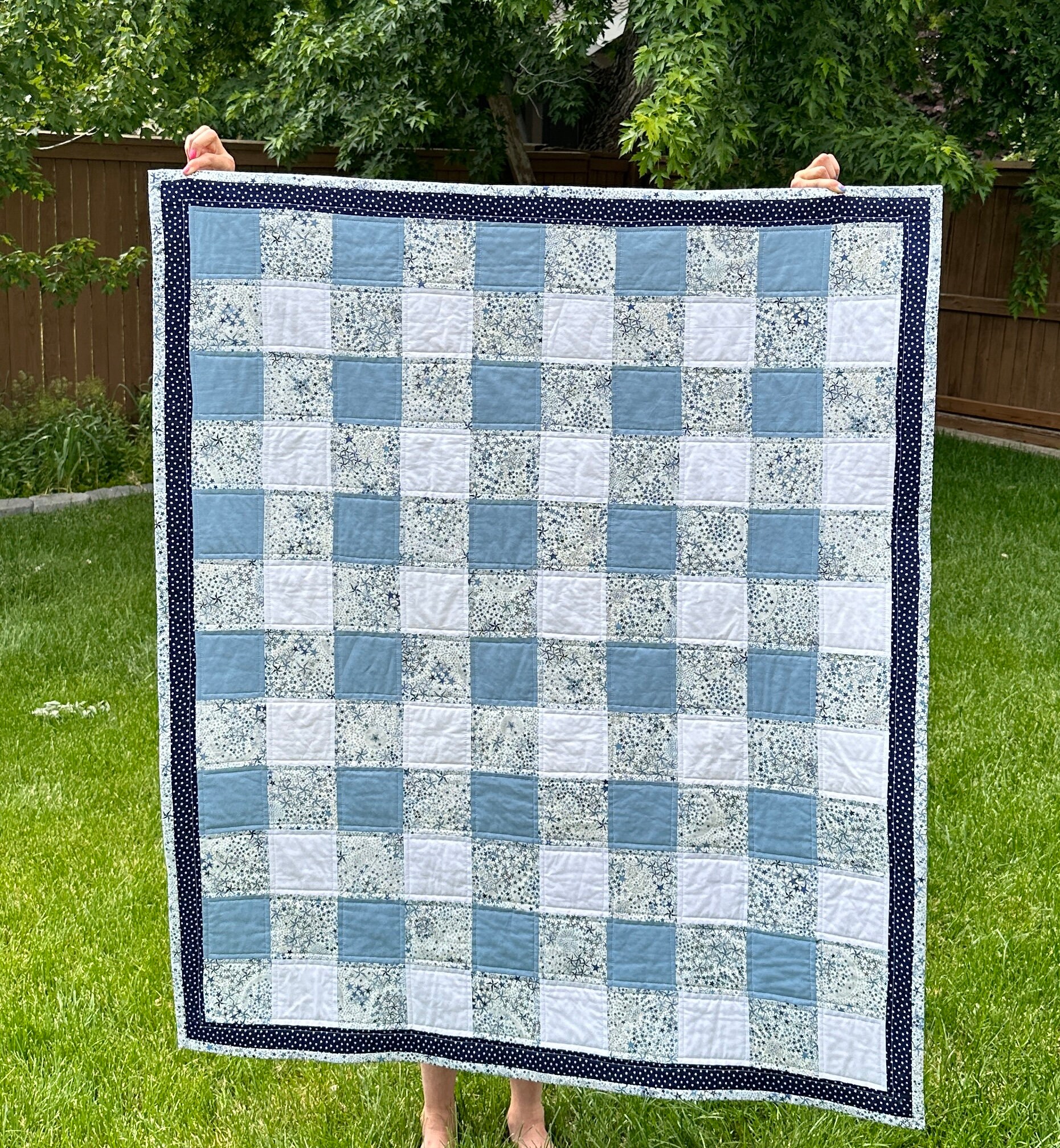 Baby Boy Liberty of London Stars Adelajda Gingham Patchwork Handmade Quilt - Etsy