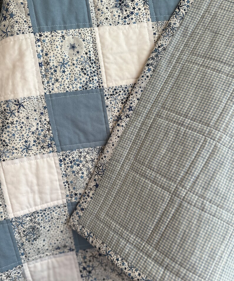 Baby Boy Liberty of London Stars Adelajda Gingham Patchwork Handmade Quilt - Etsy