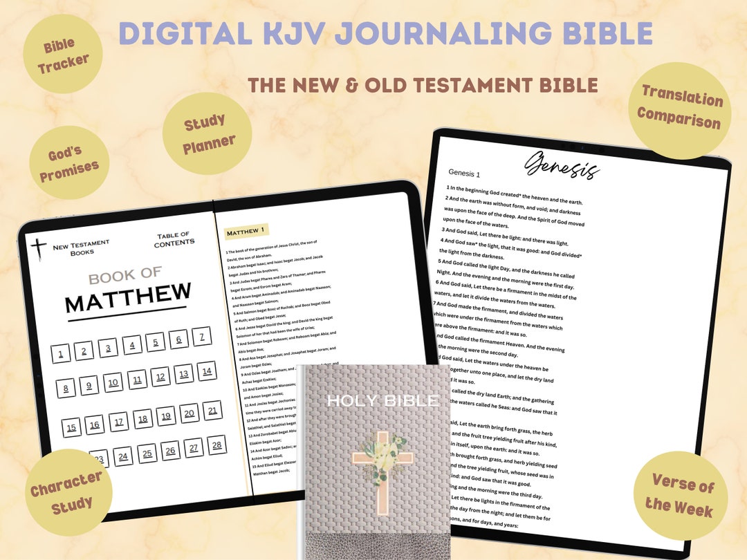 Digital Journaling Bible, Digital Bible Study, Kjv Journaling Bible ...