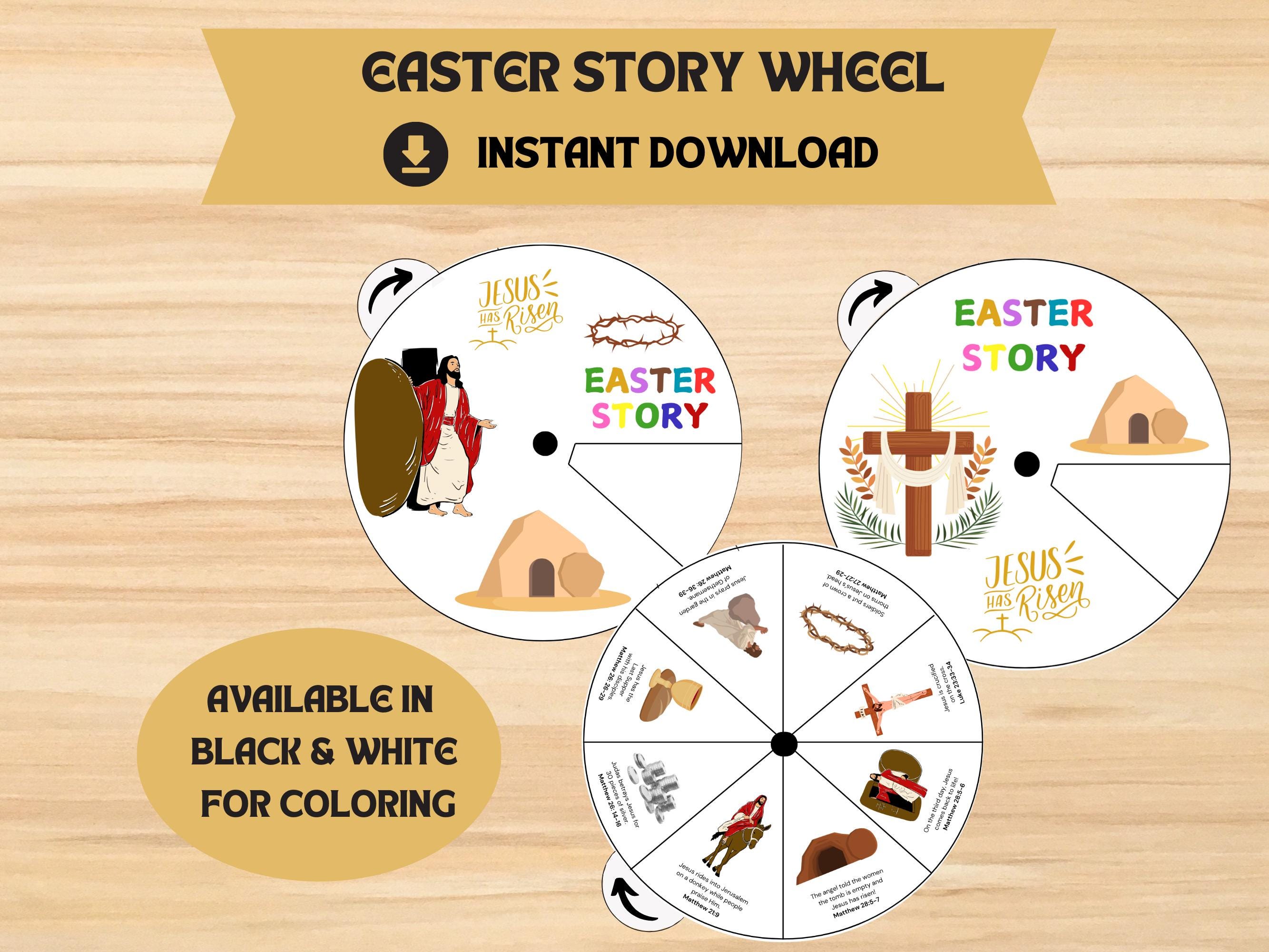 Easter Story Color Wheel, Easter Story Wheel Craft, Easter Activities ...