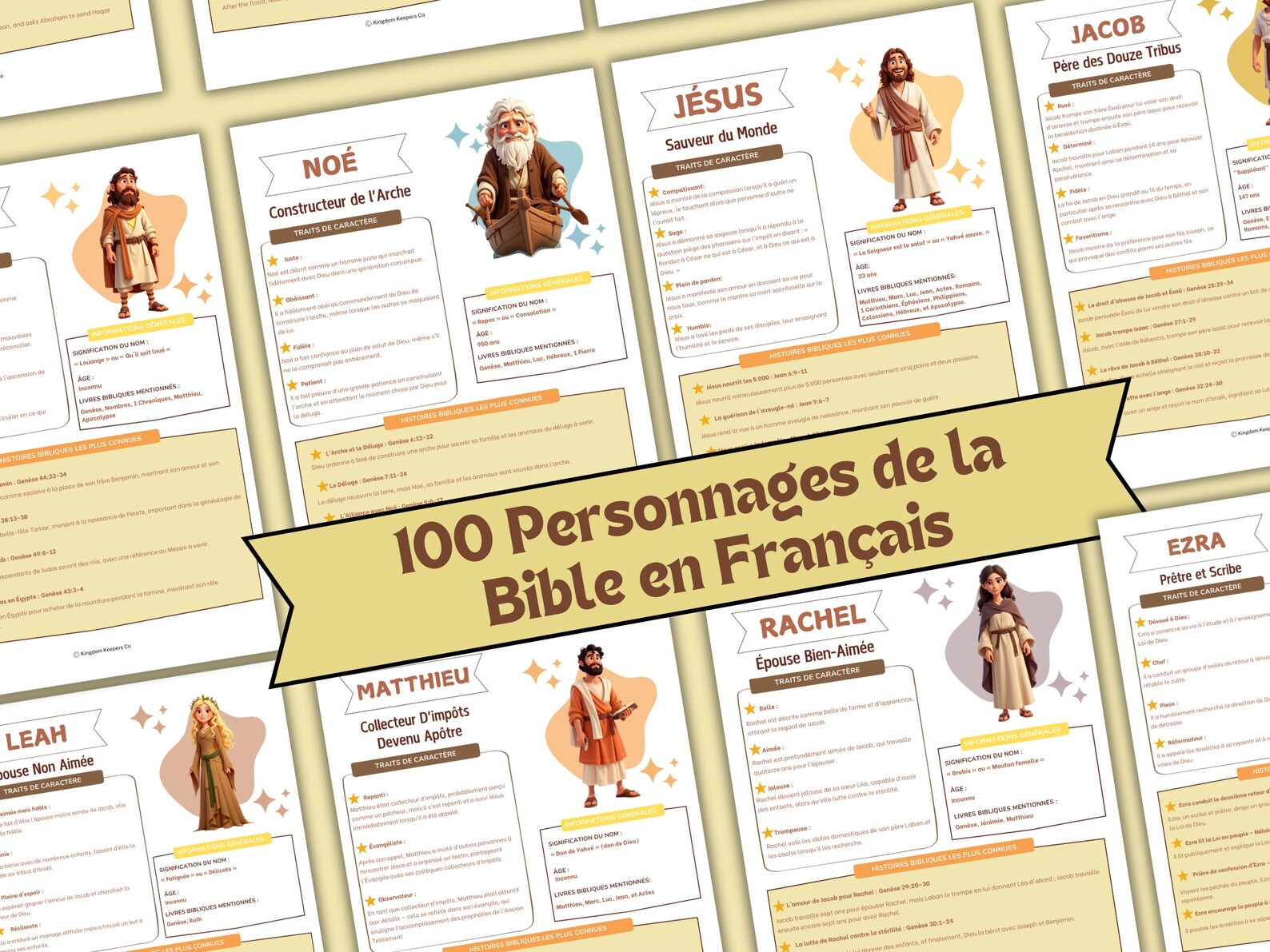 Printable Character Bible Study IN FRENCH, Bible Studies for Kids ...