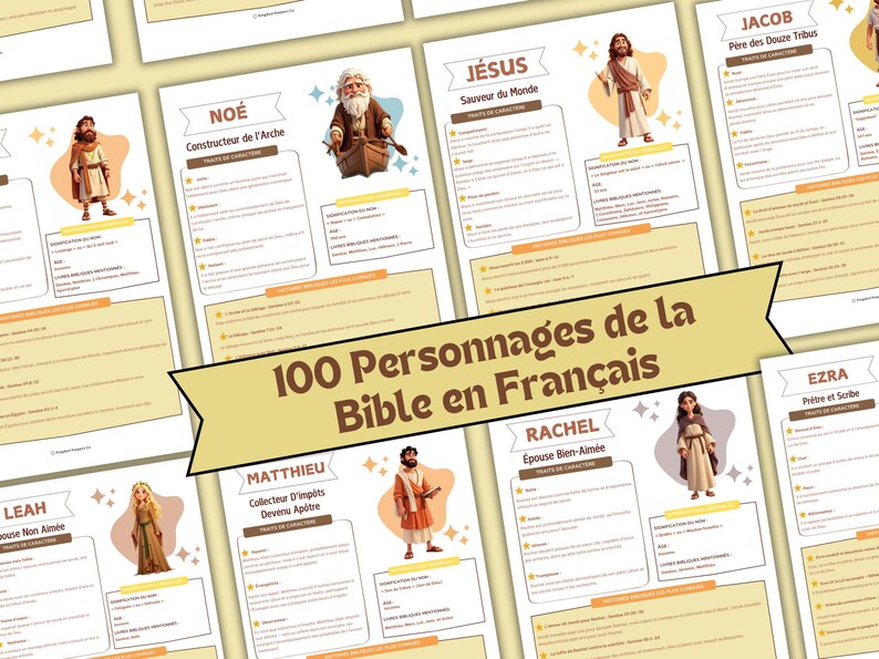 Printable Character Bible Study IN FRENCH, Bible Studies for Kids ...