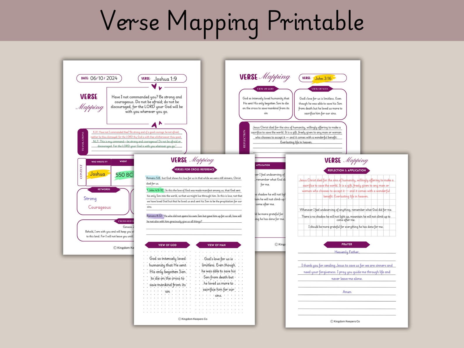 Verse Mapping Bible Study Journal, Verse Mapping Journal, Bible Verse ...