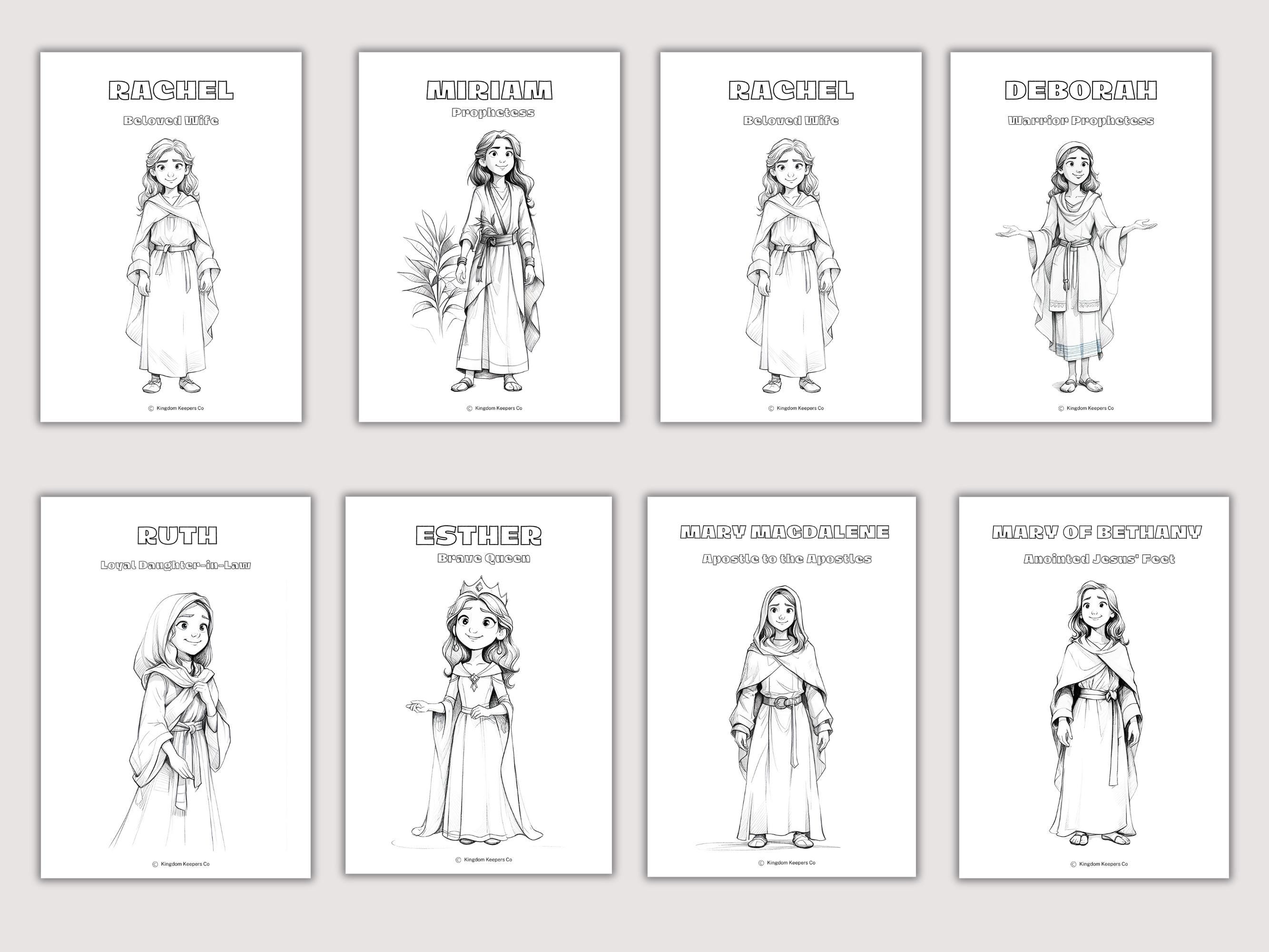 Women Bible Coloring, Bible Characters Color, Christian Bible Coloring ...