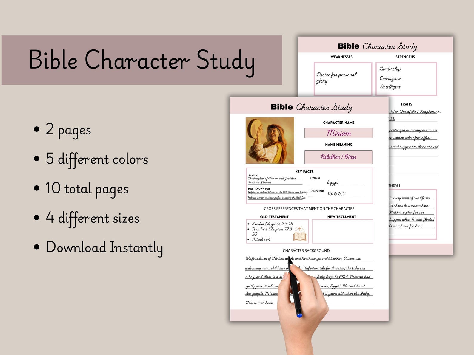 Bible Character Study, Bible Character Printable, Bible Character ...