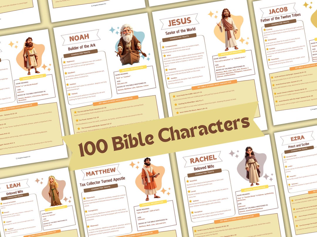 Printable Character Bible Study, Bible Studies for Kids, Christian ...