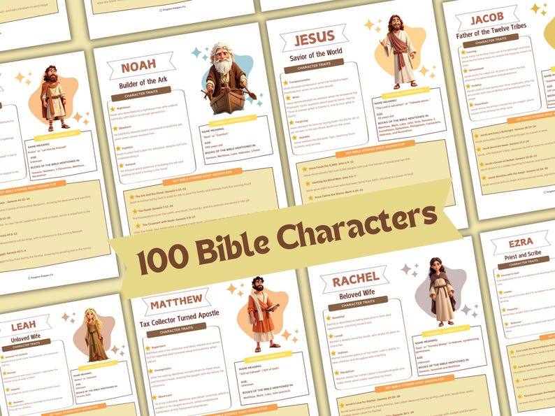 Printable Character Bible Study, Bible Studies for Kids, Christian ...