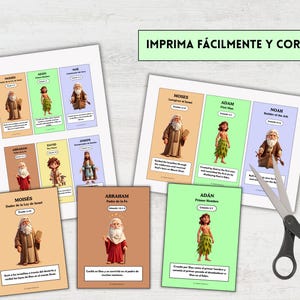 Bible Characters Printables Spanish, Bible Character Cards, Old ...