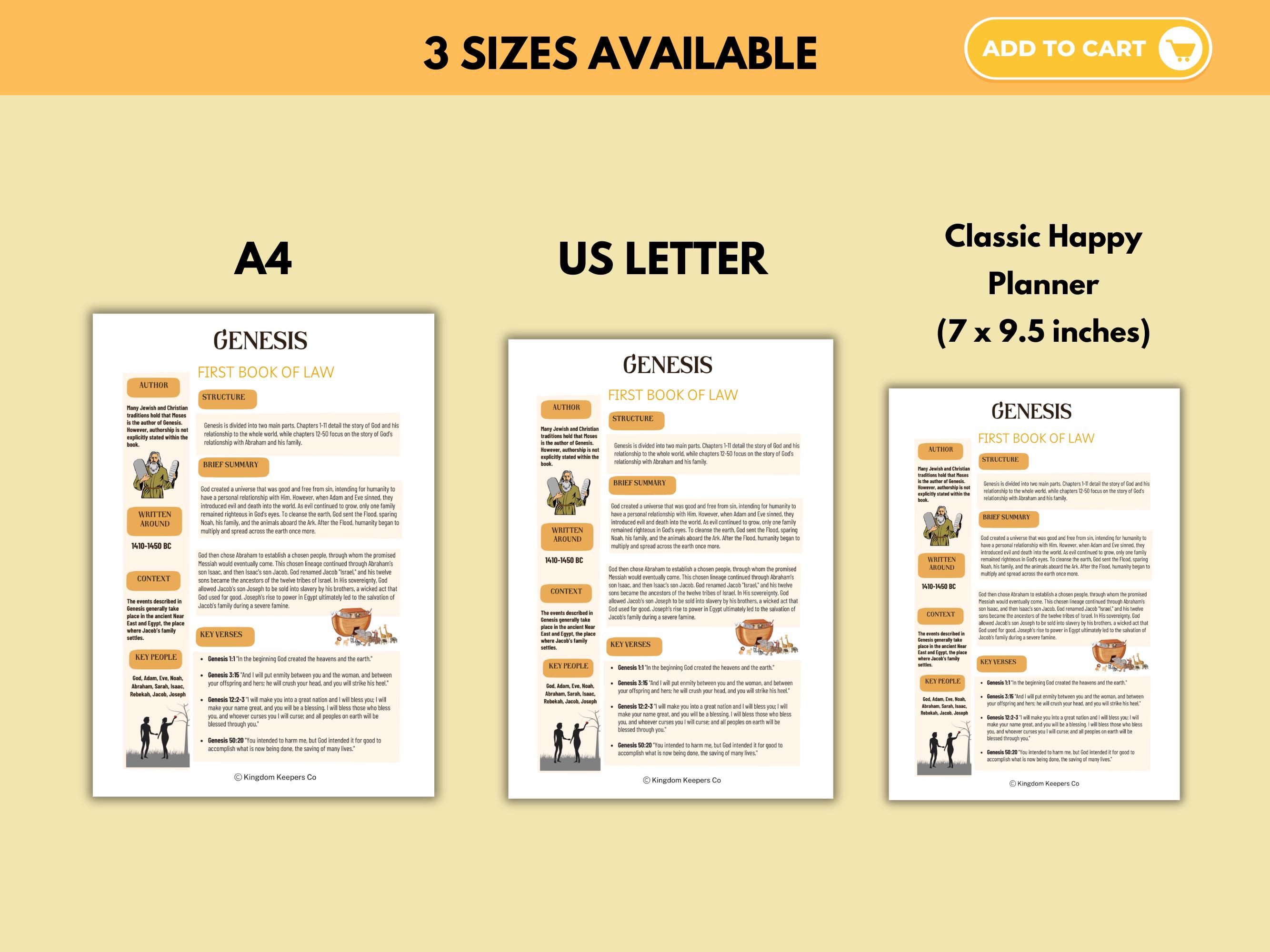 Genesis Printable, Book of Genesis, Bible Study Cheat Sheets, Guided ...