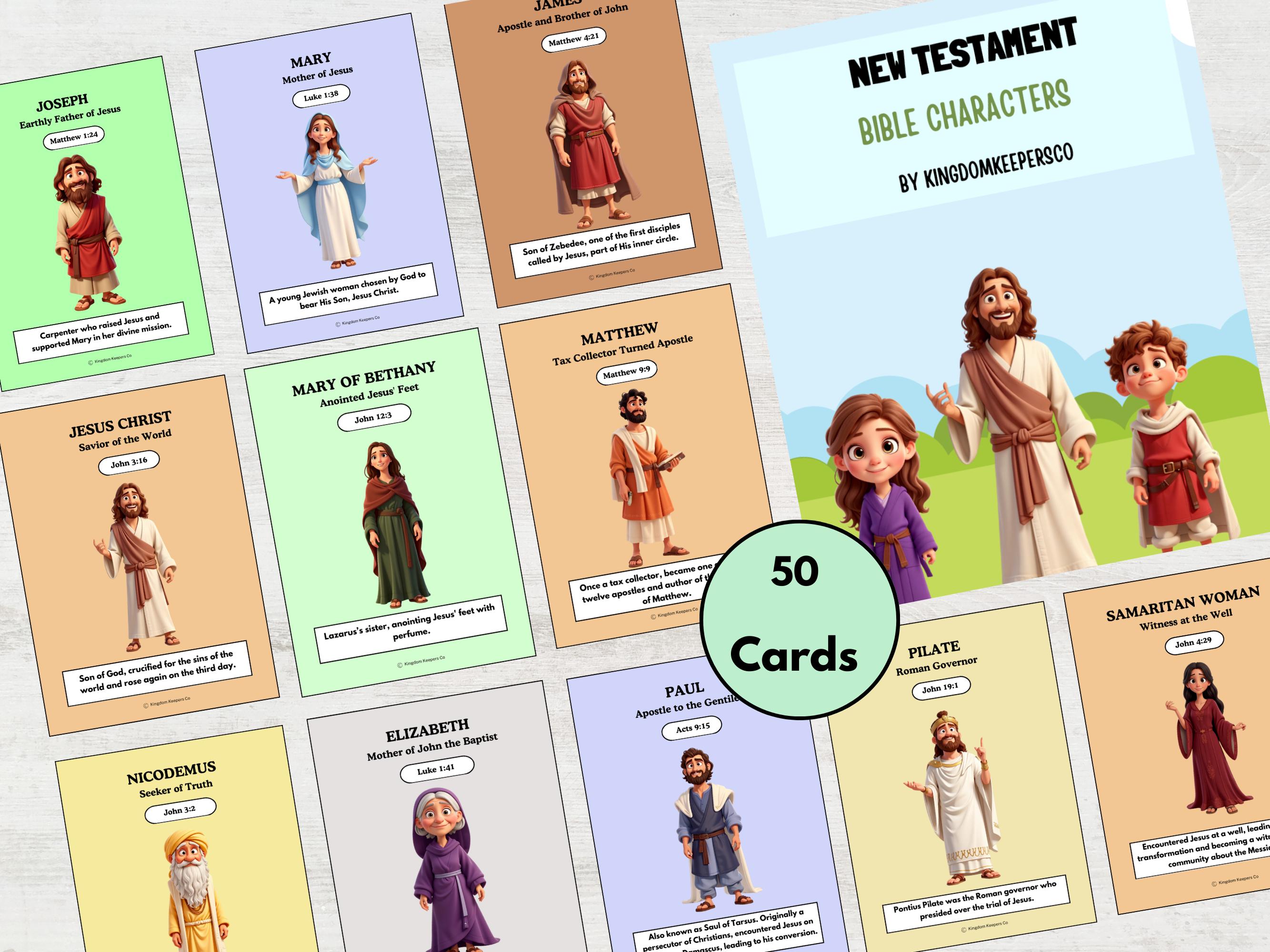 New Testament Bible Characters, Bible Character Cards, New Testament ...