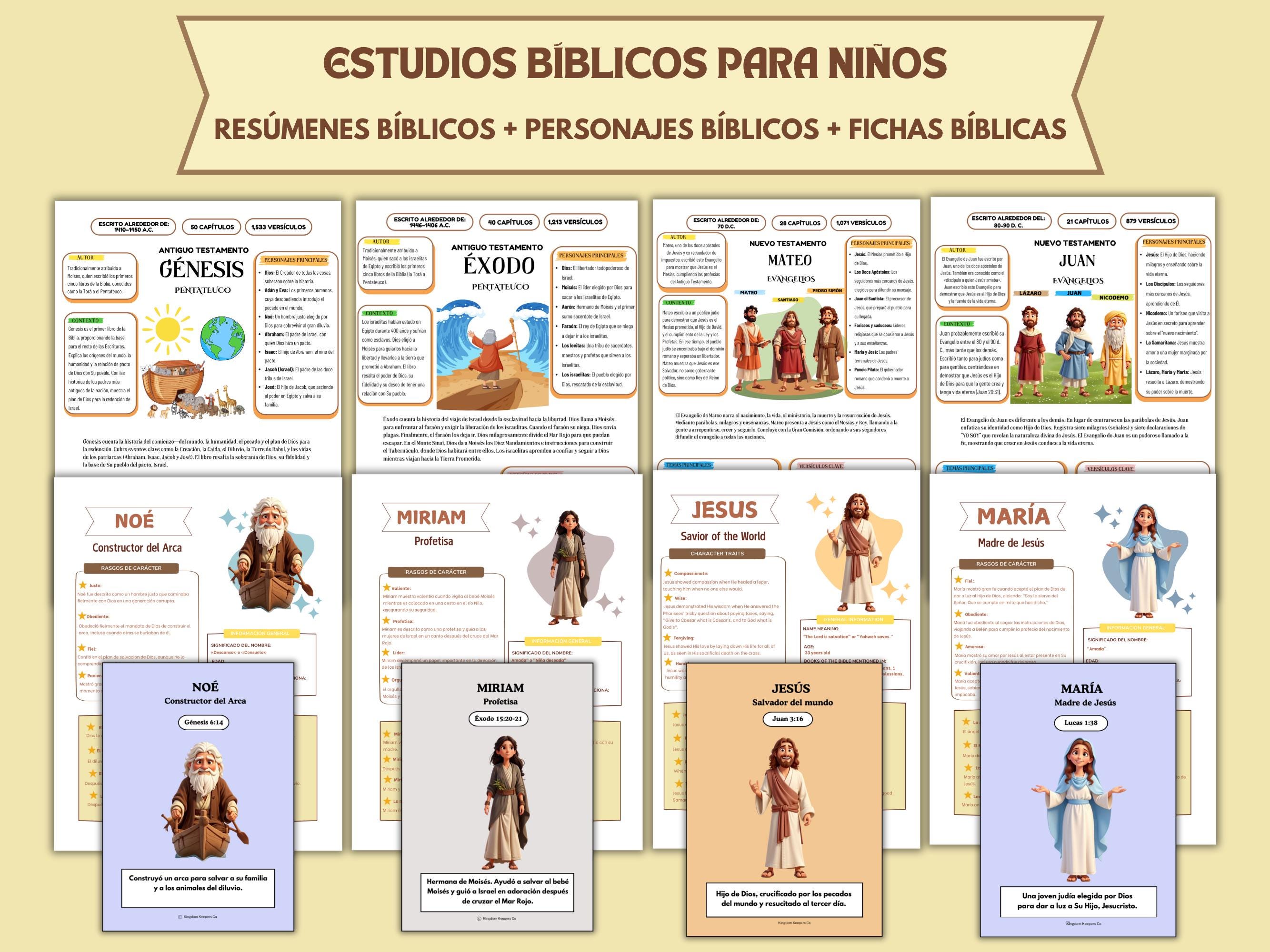 Bible Characters Printables IN SPANISH, Spanish Bible Kids, Bible ...
