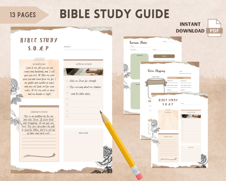 Bible Study Bundle, Bible Study Soap, Bible Reflections Journal, Bible ...