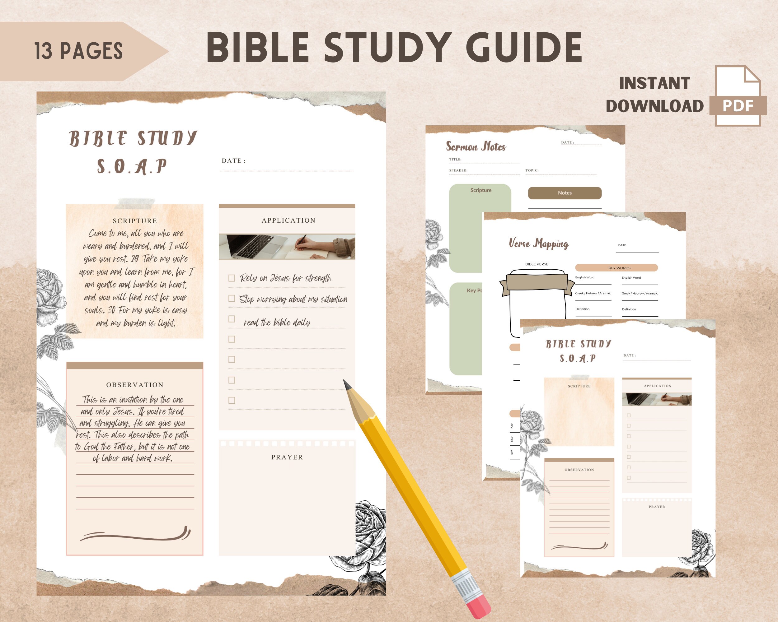 Bible Study Bundle, Bible Study Soap, Bible Reflections Journal, Bible ...