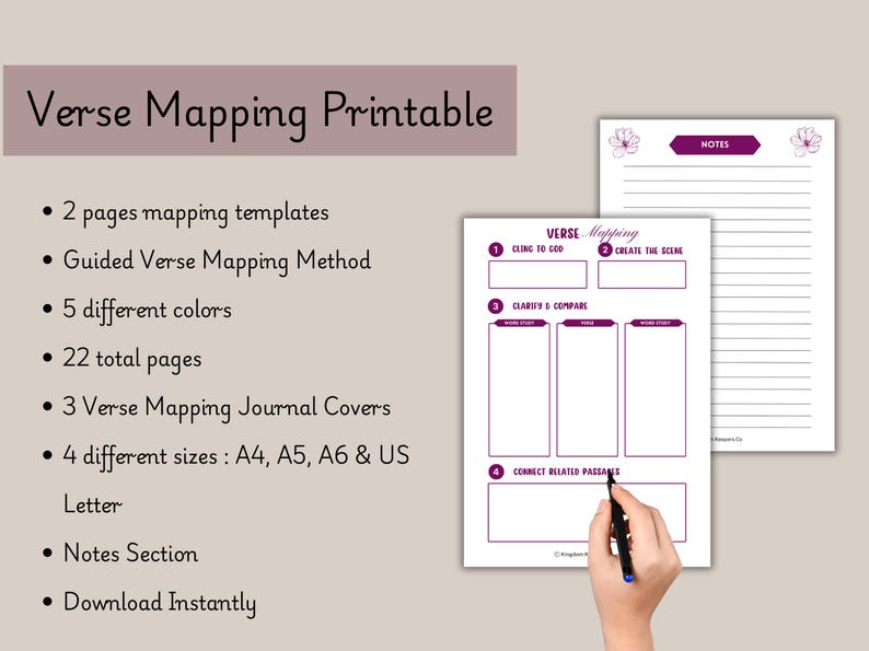 Verse Mapping Bible Study Journal, Verse Mapping Journal, Bible Verse ...